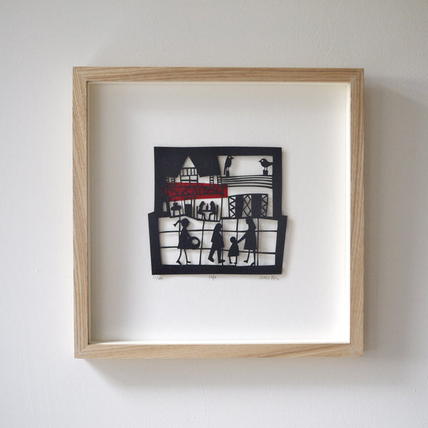 Papercut of a Cafe by Caroline Rees – www.carolinerees.co.uk